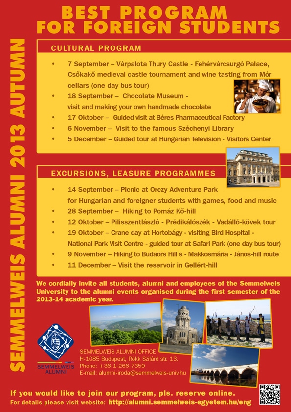 Alumni programme – Fall 2013 – Semmelweis University
