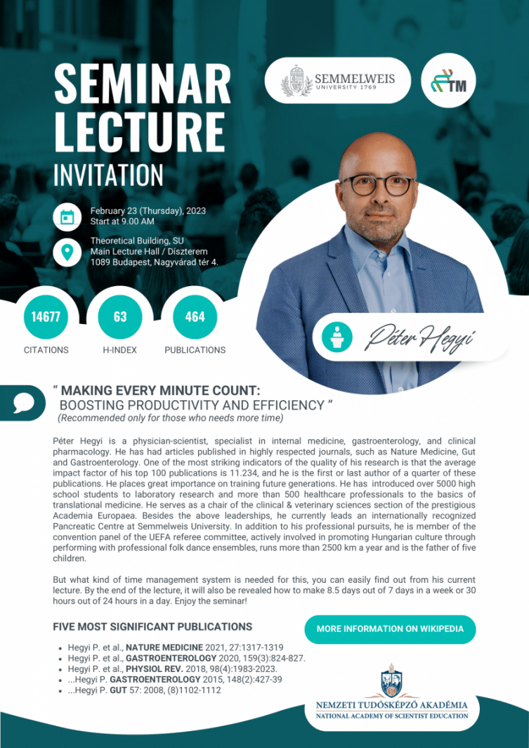 Seminar Lecture – Péter Hegyi – Transzlációs Medicina Központ